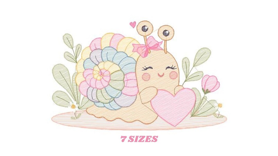 Snail Embroidery Design - Insect Garden Animal Machine Embroidery ...