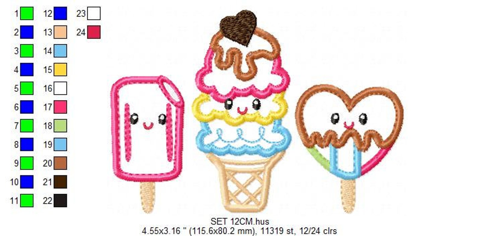 Ice Cream Embroidery Designs Candy Embroidery Design Machine - Etsy