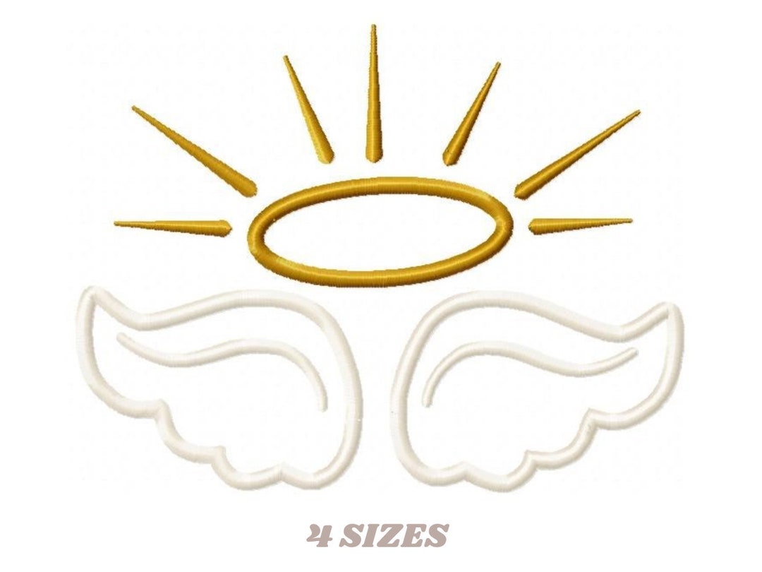 Angel Wings and Halo Embroidery Designs - Angel Machine Embroidery ...