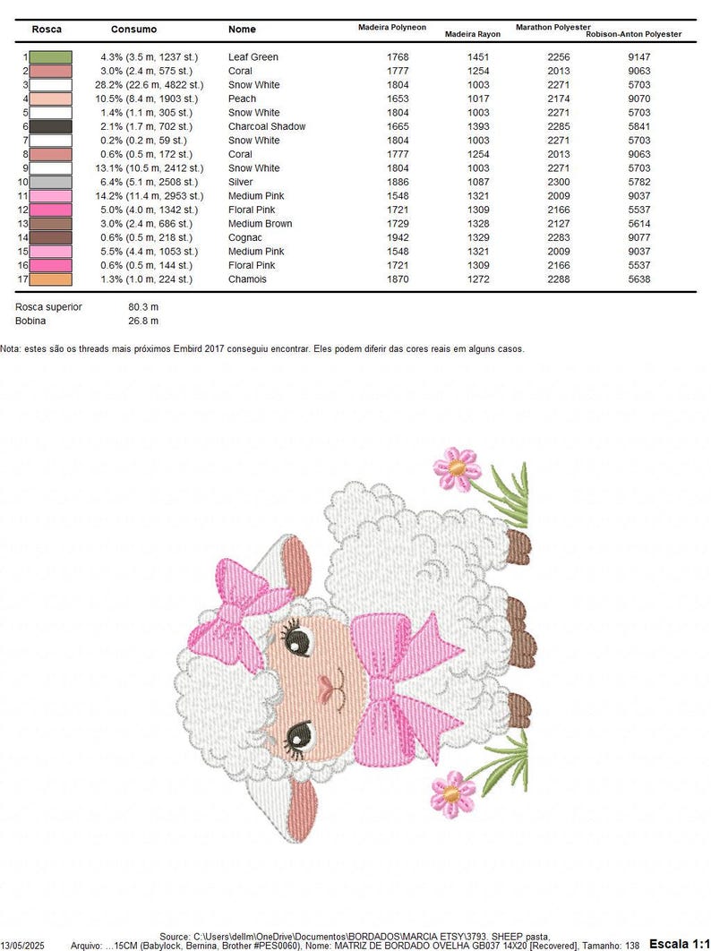 Baby Sheep With Lace Embroidery Design - Lamb Machine Embroidery ...