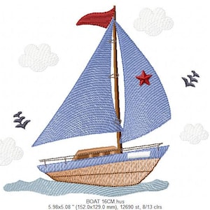 Boat Embroidery Designs - Sailboat Embroidery Design Machine Embroidery ...