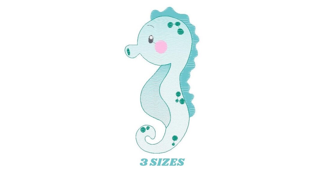 Seahorse Embroidery Design Sea Animal Embroidery Designs Machine ...