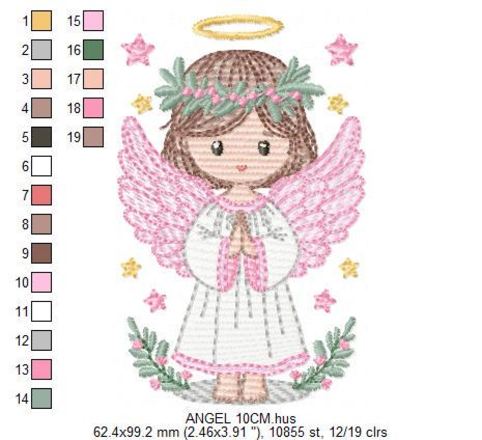 Angel Embroidery Designs - Angelic Baby Girl Machine Embroidery Pattern ...