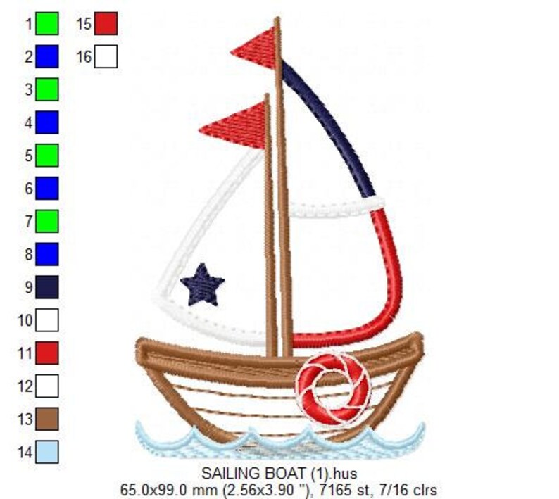 Boat Embroidery Designs Sailboat Embroidery Design Machine - Etsy