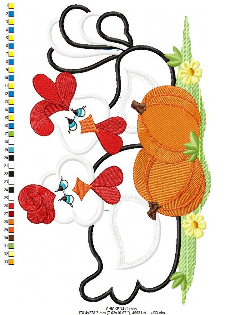 Chicken Embroidery Designs Rooster Embroidery Design Machine - Etsy