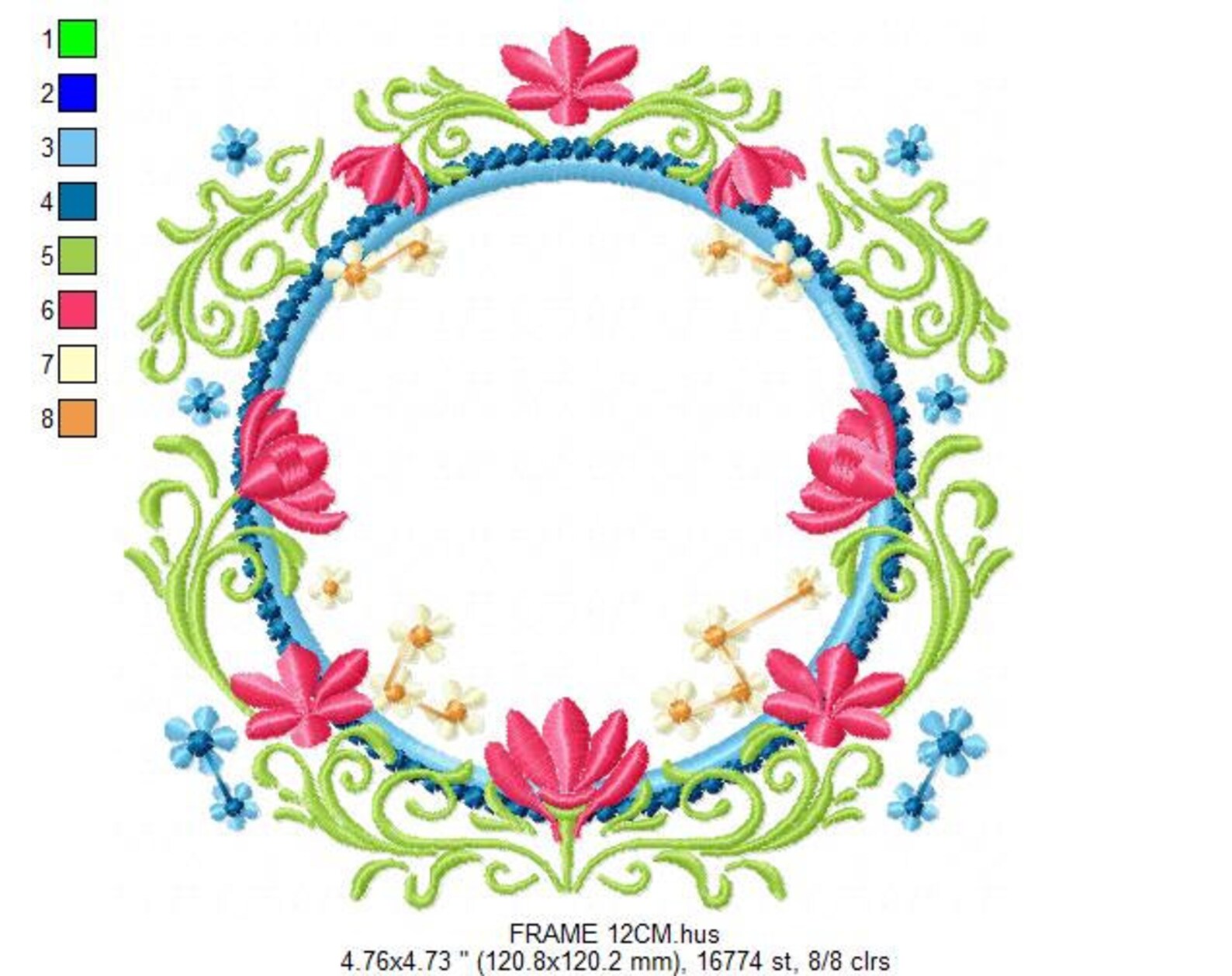 Monogram Frame Embroidery Designs - Flower Circle Wreath Machine ...