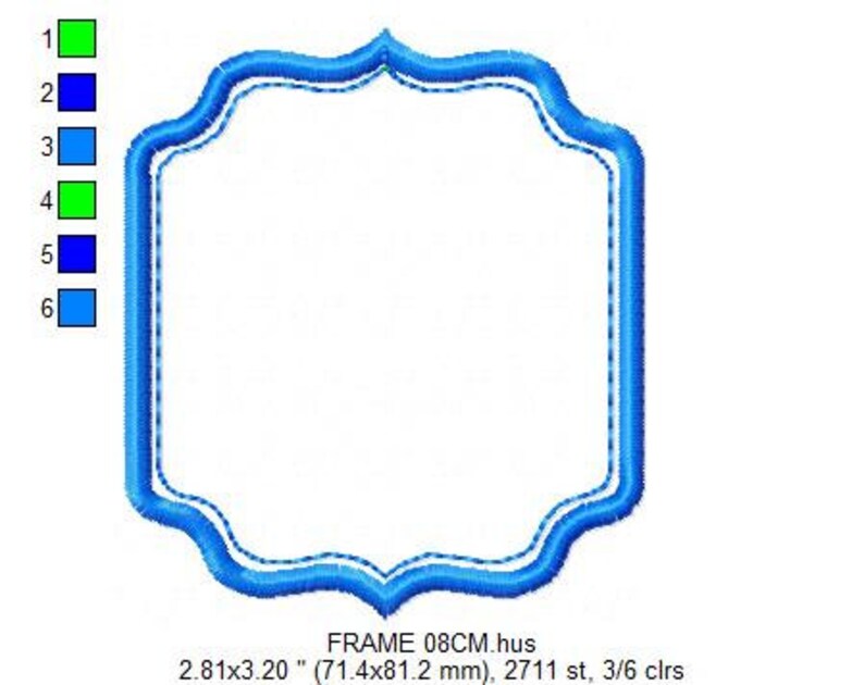 Monogram Frame Embroidery Designs Set Frame Applique Design | Etsy