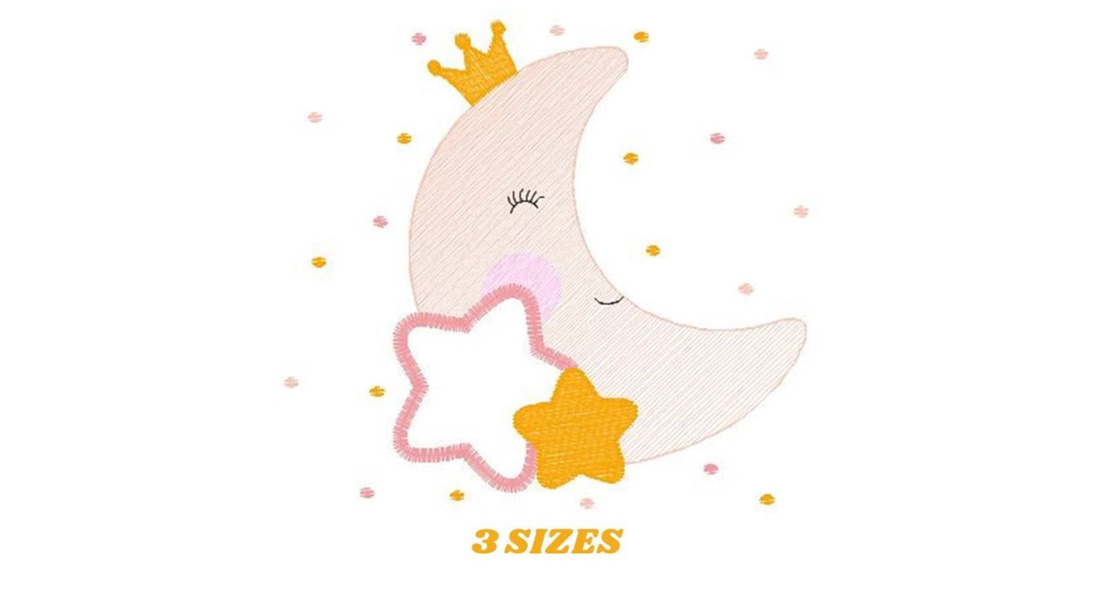 Moon Embroidery Design - Half Moon Embroidery Design Machine Embroidery ...