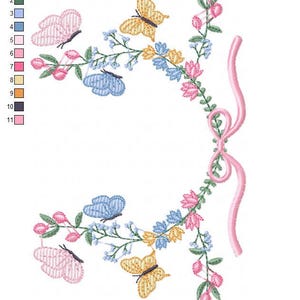 Flower Frame Embroidery Designs - Delicate Butterfly Embroidery Design ...