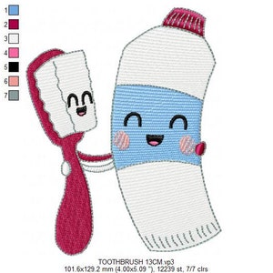 Toothbrush Embroidery Designs - Toothpaste Machine Embroidery Pattern ...