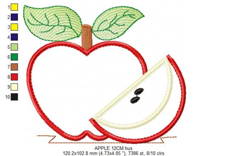 Apple Embroidery Designs Fruit Embroidery Design Machine - Etsy