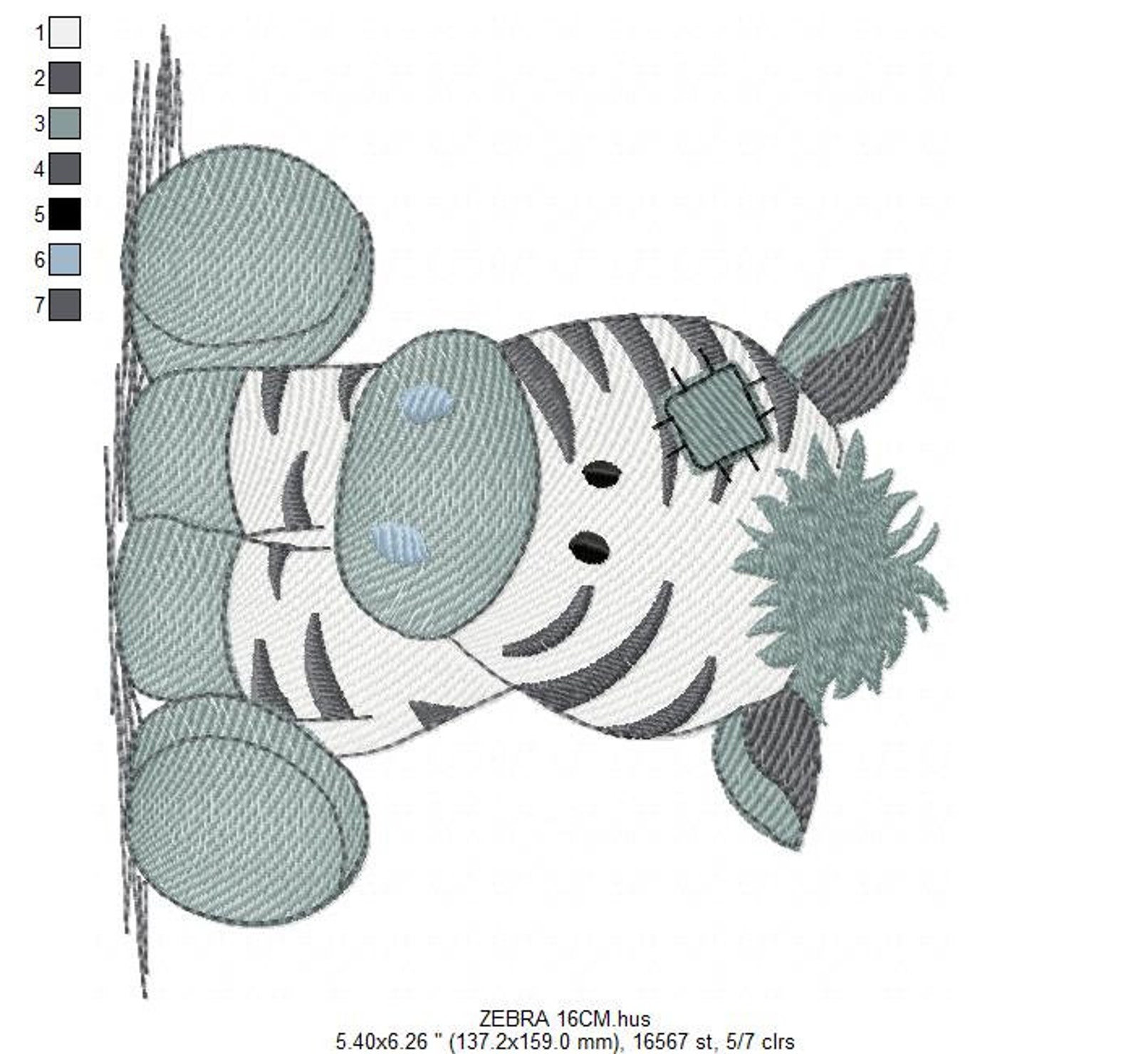 Patched Zebra Embroidery Designs Animal Embroidery Design | Etsy