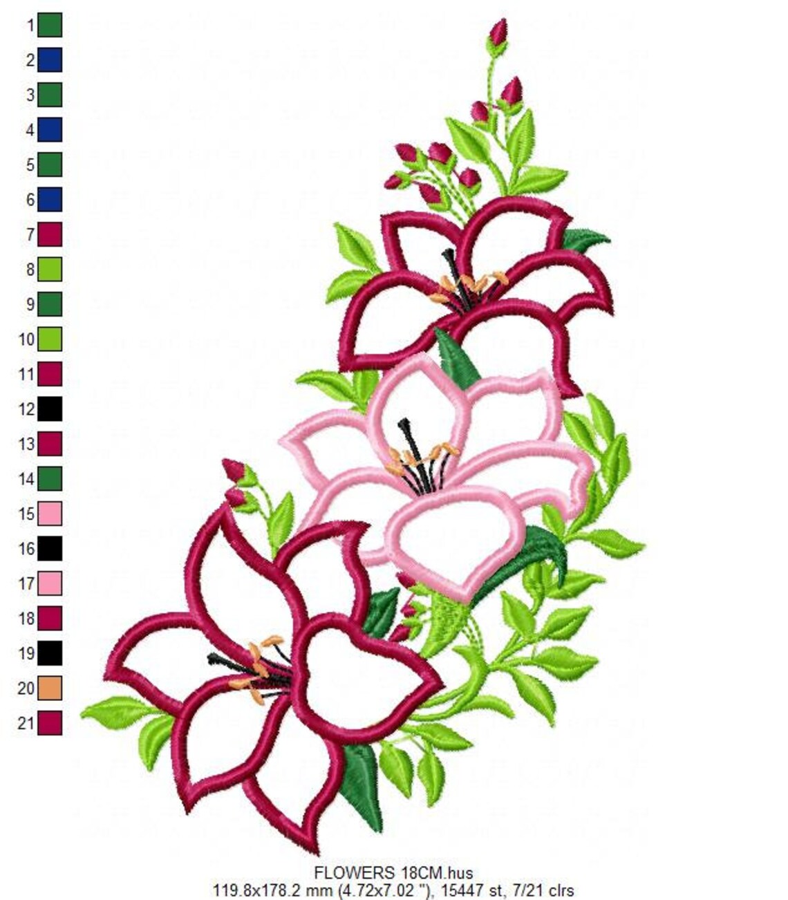 Flowers Embroidery Designs Flower Embroidery Design Machine - Etsy