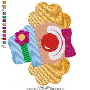 Circus Clown Embroidery Designs - Clown With Funny Hat Machine ...