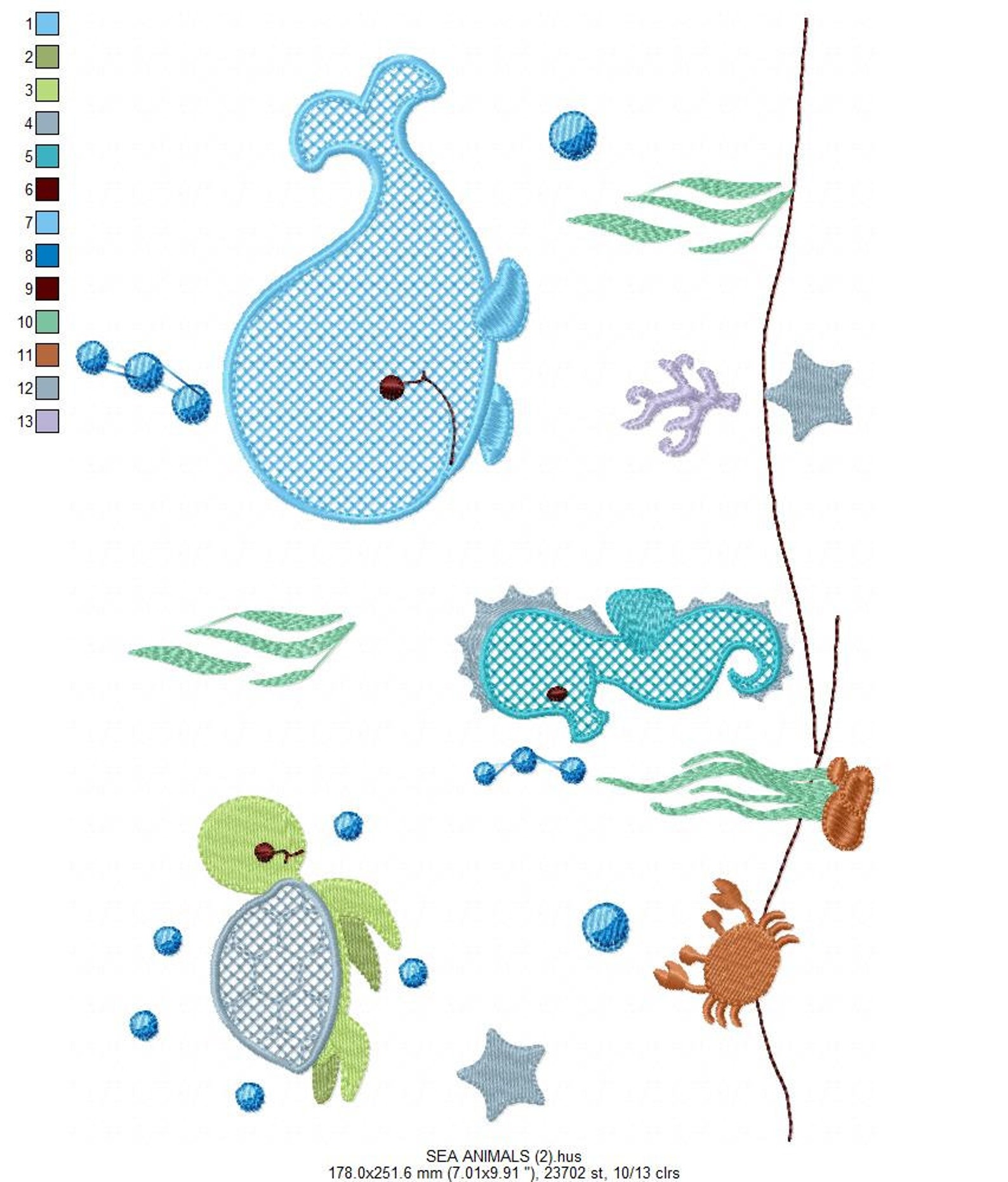 Sea Animal Embroidery Designs Whale Embroidery Design Machine ...