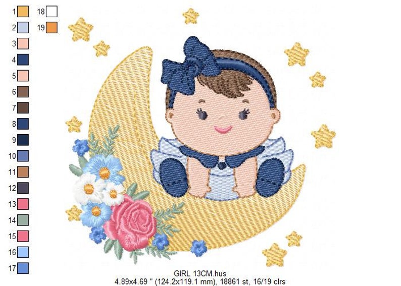 Baby Girl Embroidery Design Newborn Embroidery Designs - Etsy