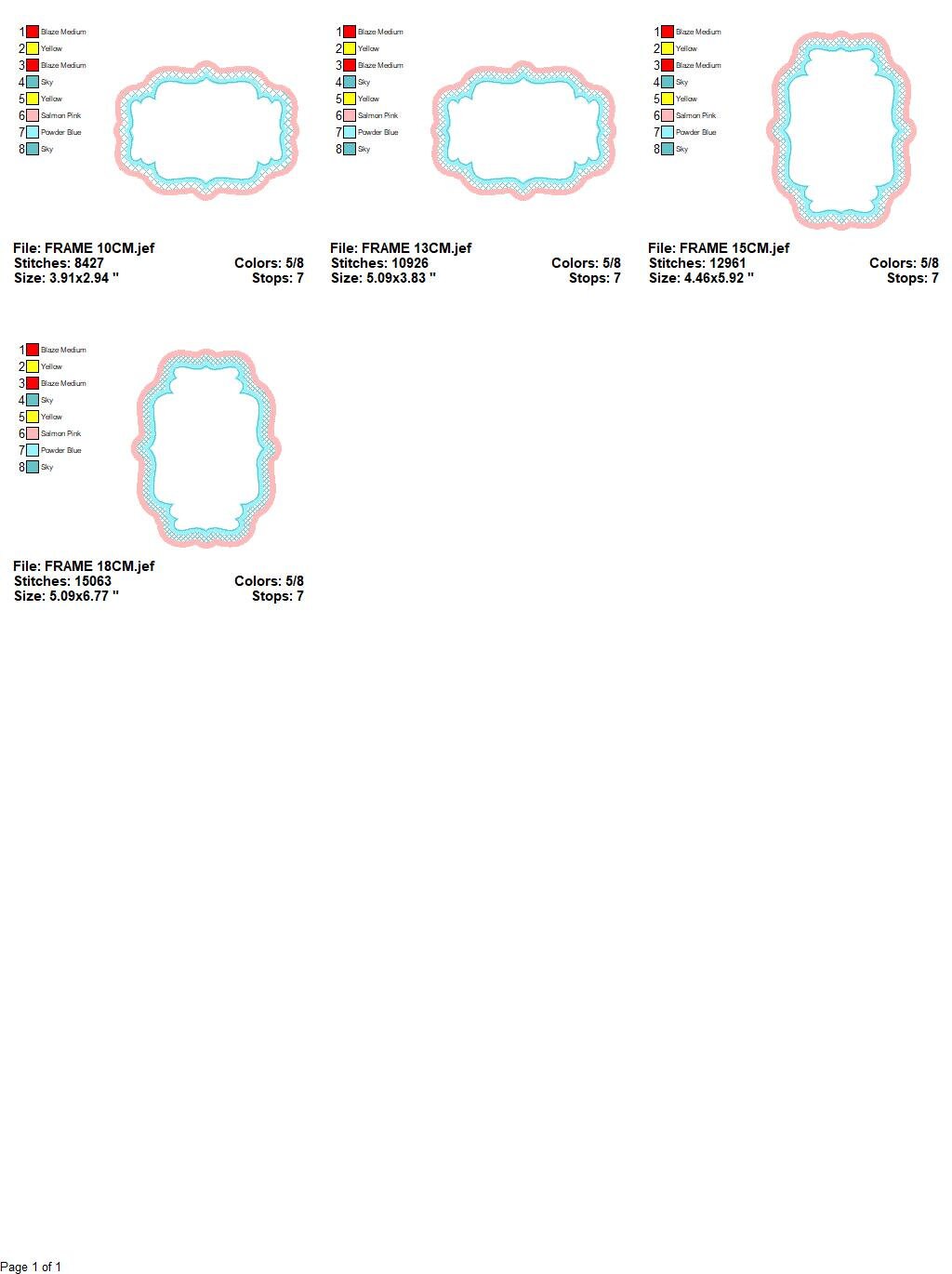 Frame Embroidery Designs Set - Frame Applique Design Shape Embroidery ...
