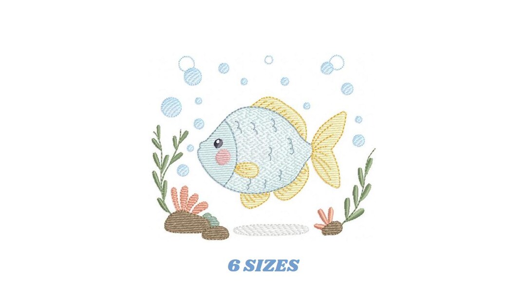 Fish Embroidery Designs - Sea Ocean Animal Machine Embroidery Pattern ...