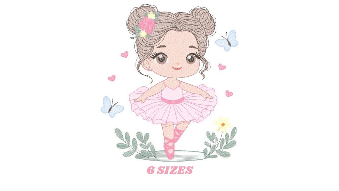 Ballerina Embroidery Designs - Ballet Dancer Embroidery Design Machine ...
