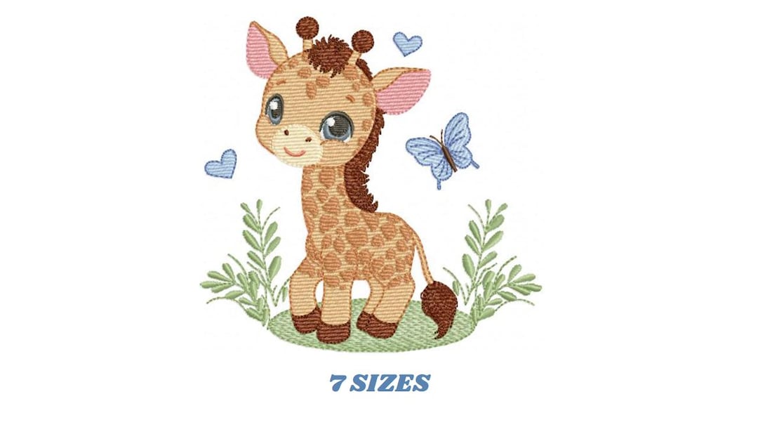 Giraffe Embroidery Design - Wild Safari Animal Embroidery Designs ...