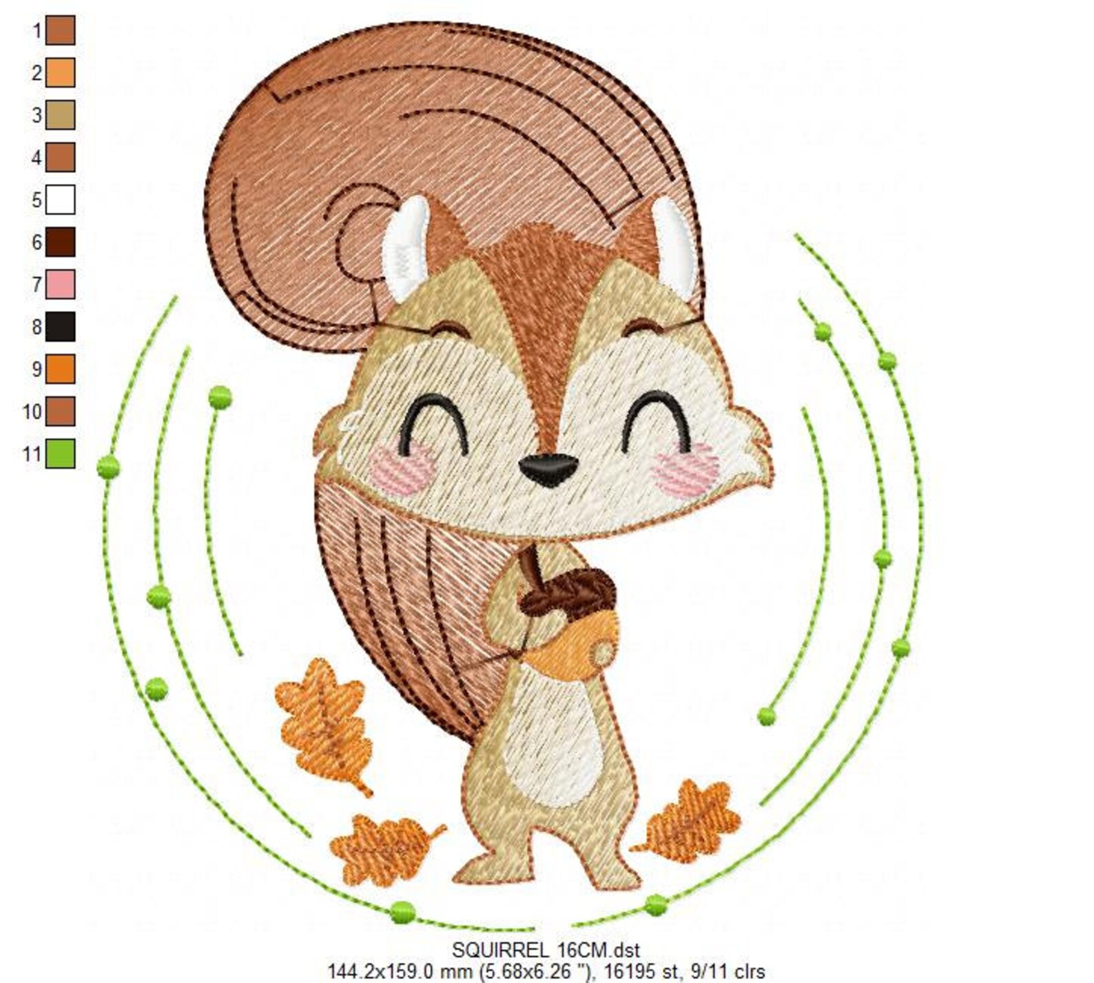 Squirrel Embroidery Design Animal Embroidery Designs Machine Embroidery ...