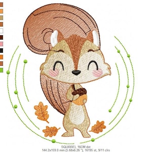 Squirrel Embroidery Design - Animal Embroidery Designs Machine ...