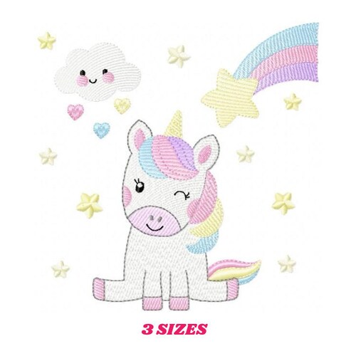 Unicorn Embroidery Designs Baby Girl Embroidery Design - Etsy Australia