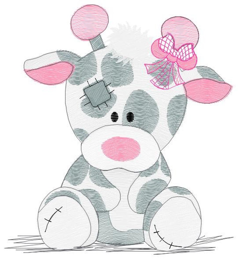 Patched Giraffe Embroidery Design - Ragged Animal Embroidery Designs ...