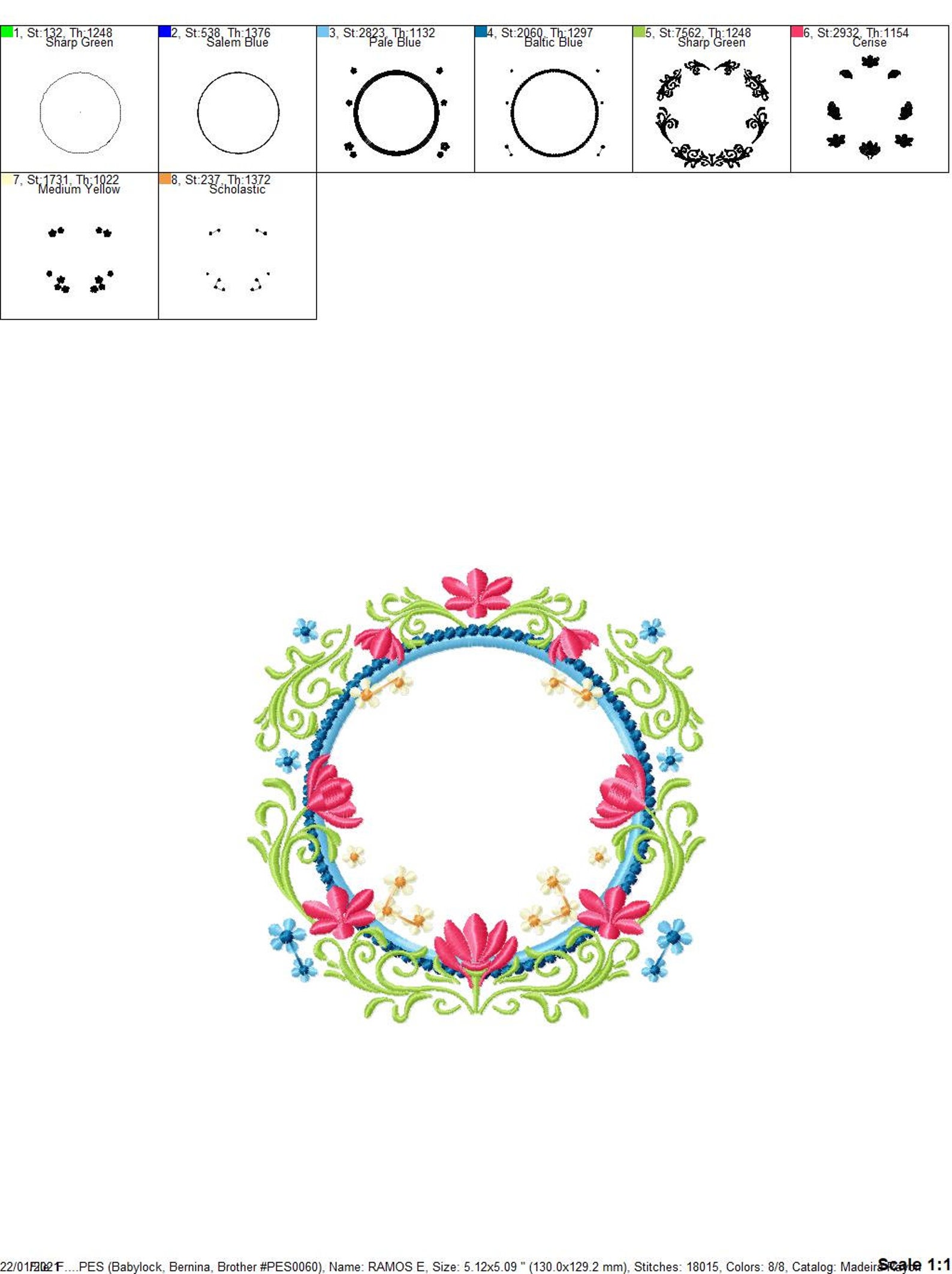 Monogram Frame Embroidery Designs Flower Embroidery Design - Etsy