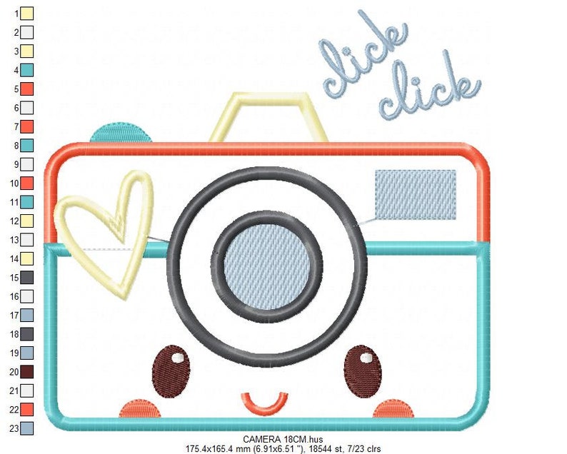 Modern Camera Embroidery Designs - Cam Applique Machine Embroidery ...