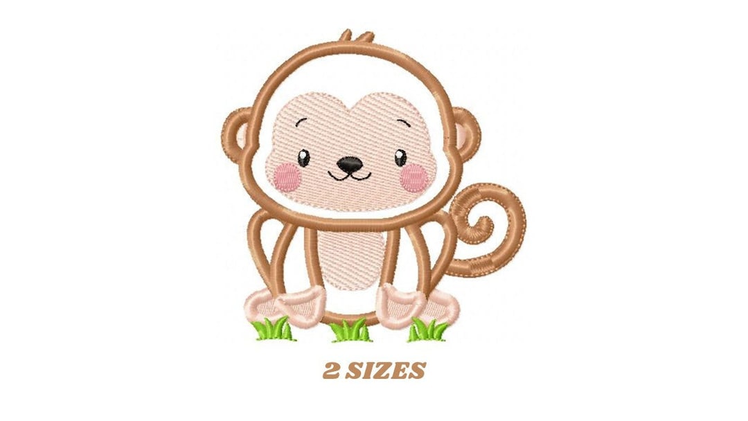 Monkey Embroidery Designs - Safari Animal Embroidery Design Machine ...