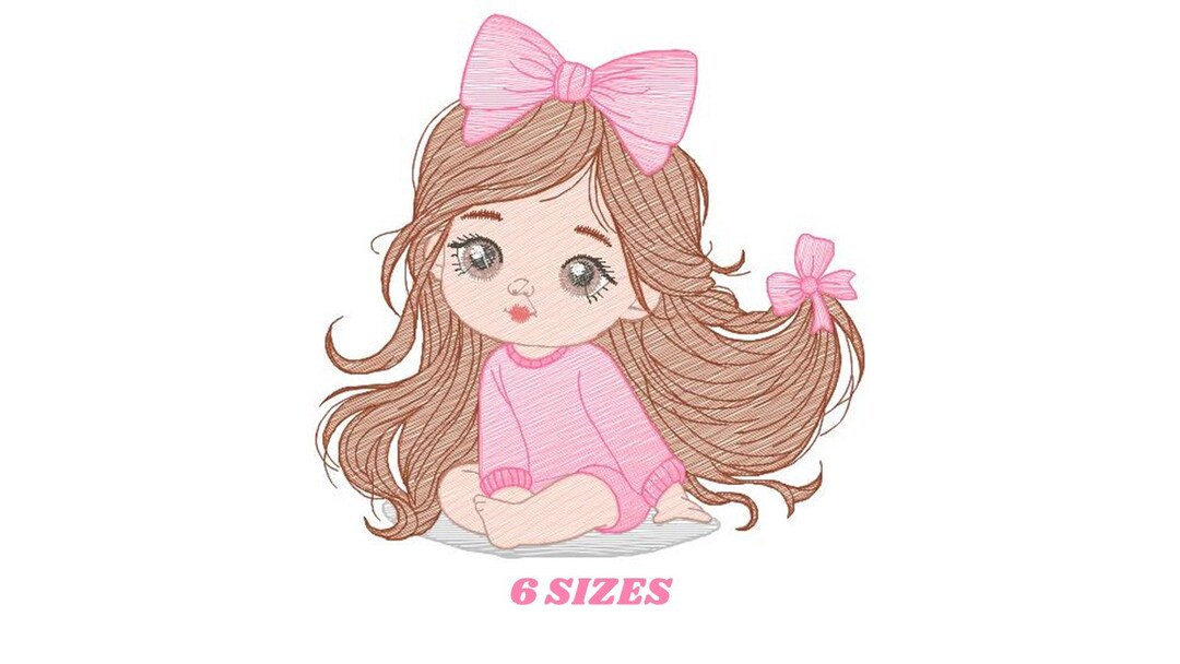 Girl Embroidery Designs - Baby Girl With Lace Embroidery Design Machine ...