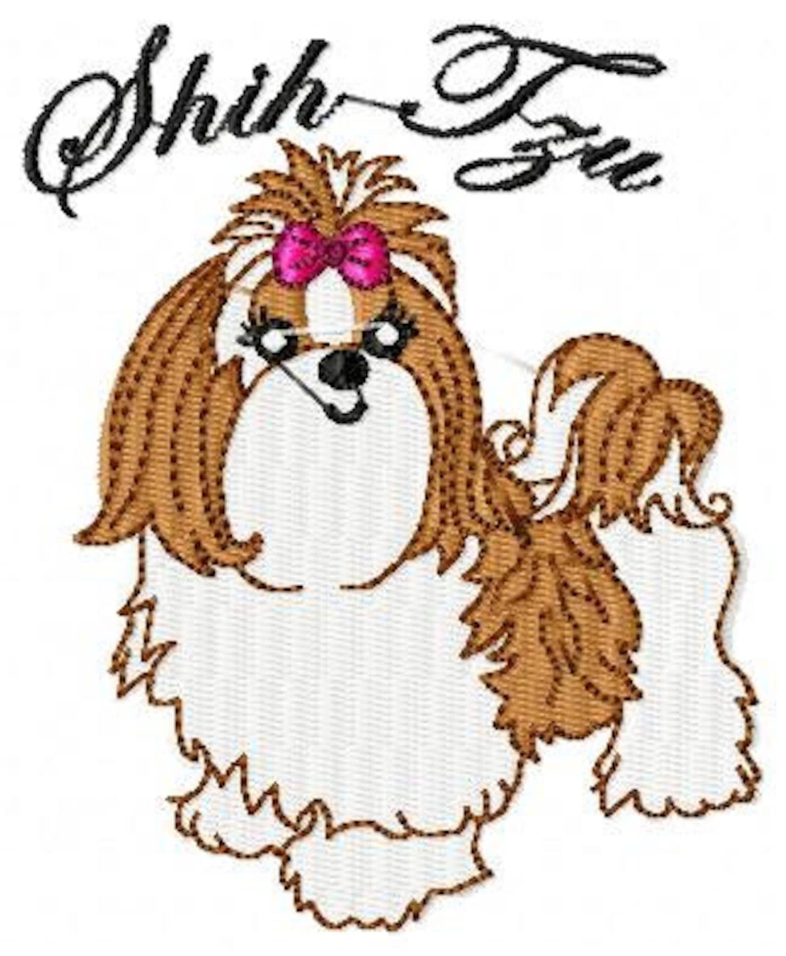 Shih Tzu Embroidery Design - Dog Embroidery Designs Machine Embroidery ...