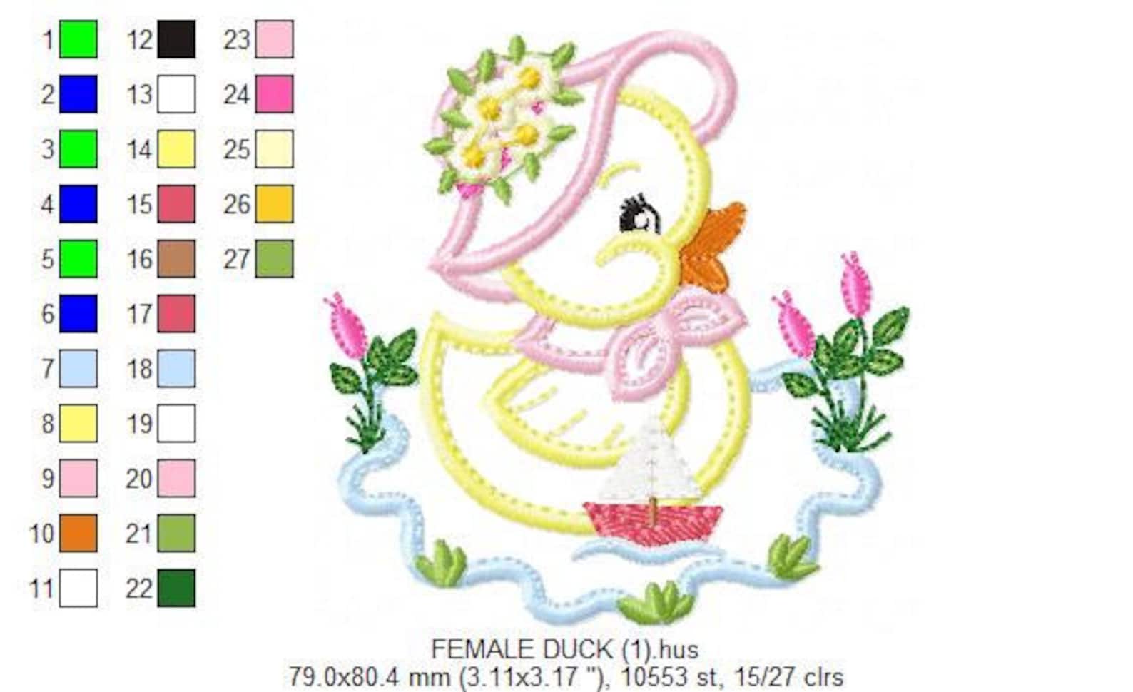 Duck Embroidery Design Animal Embroidery Designs Machine - Etsy