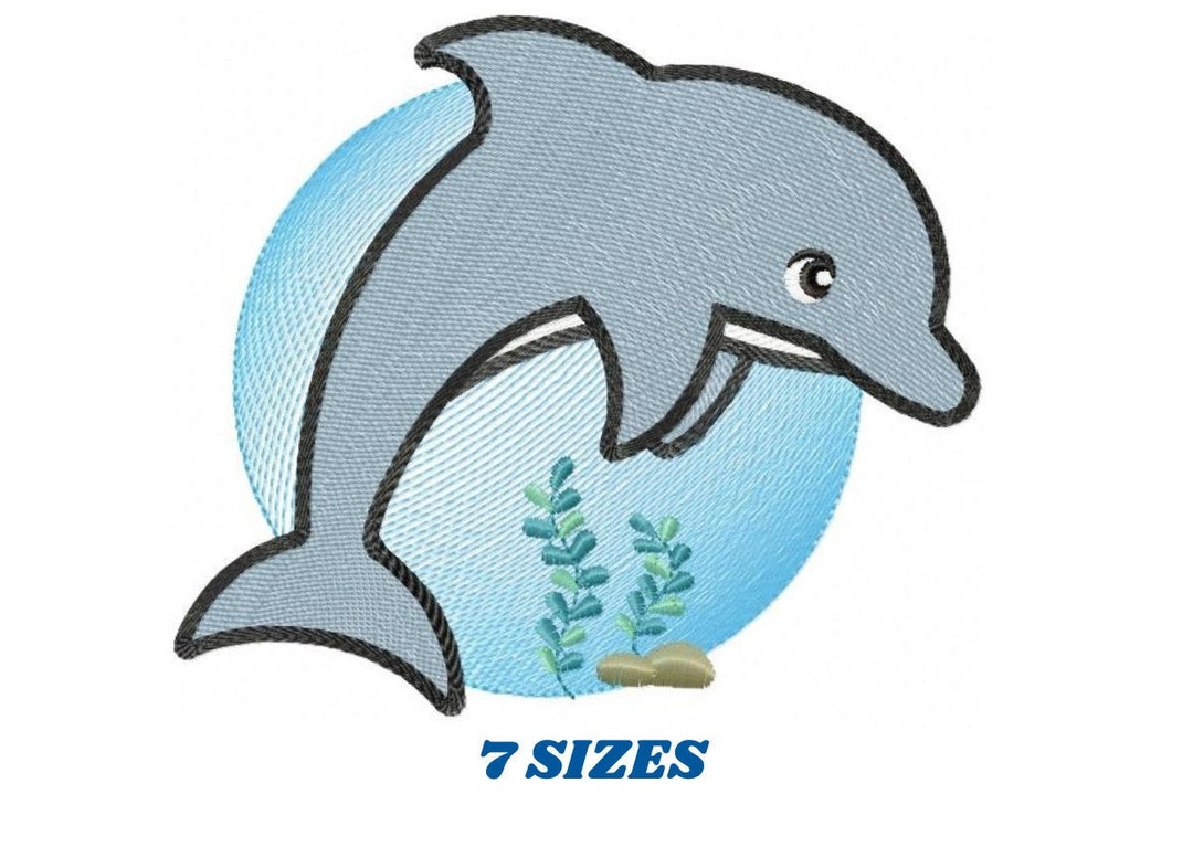 Dolphin Embroidery Designs - Ocean Animal Fish Machine Embroidery ...
