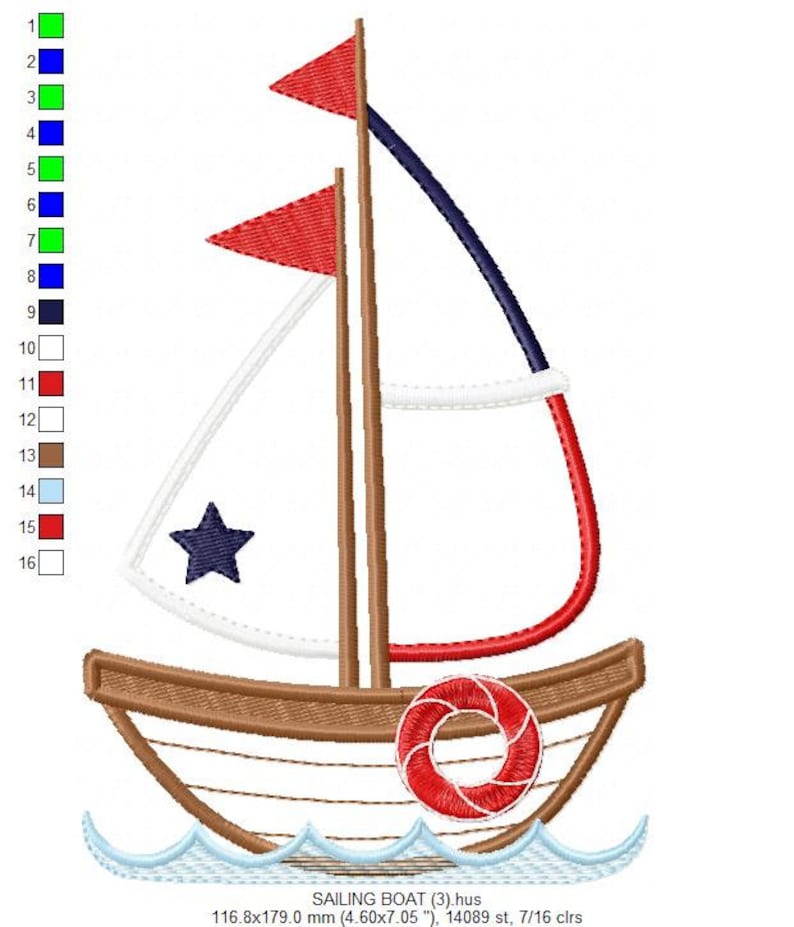 Boat Embroidery Designs Sailboat Embroidery Design Machine - Etsy