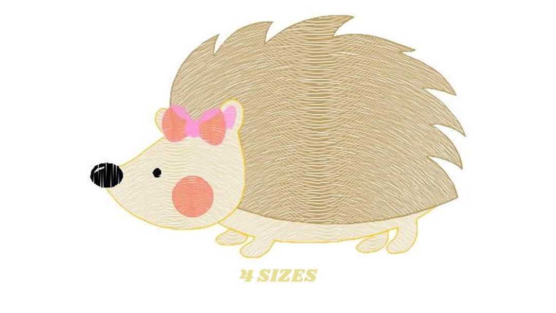 Female Hedgehog Embroidery Designs Woodland Animal Embroidery Design ...