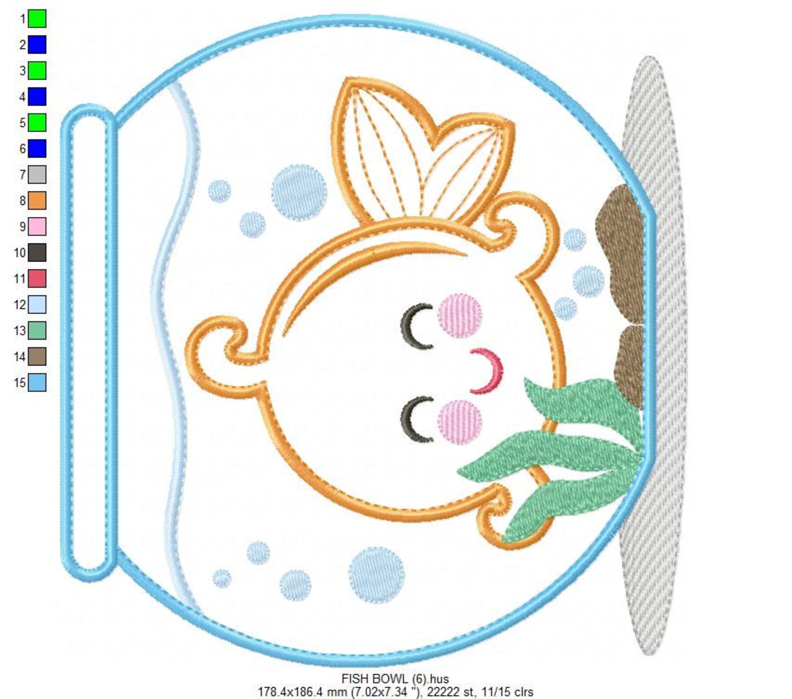 Golden Fish Embroidery Designs Aquarium Embroidery Design | Etsy