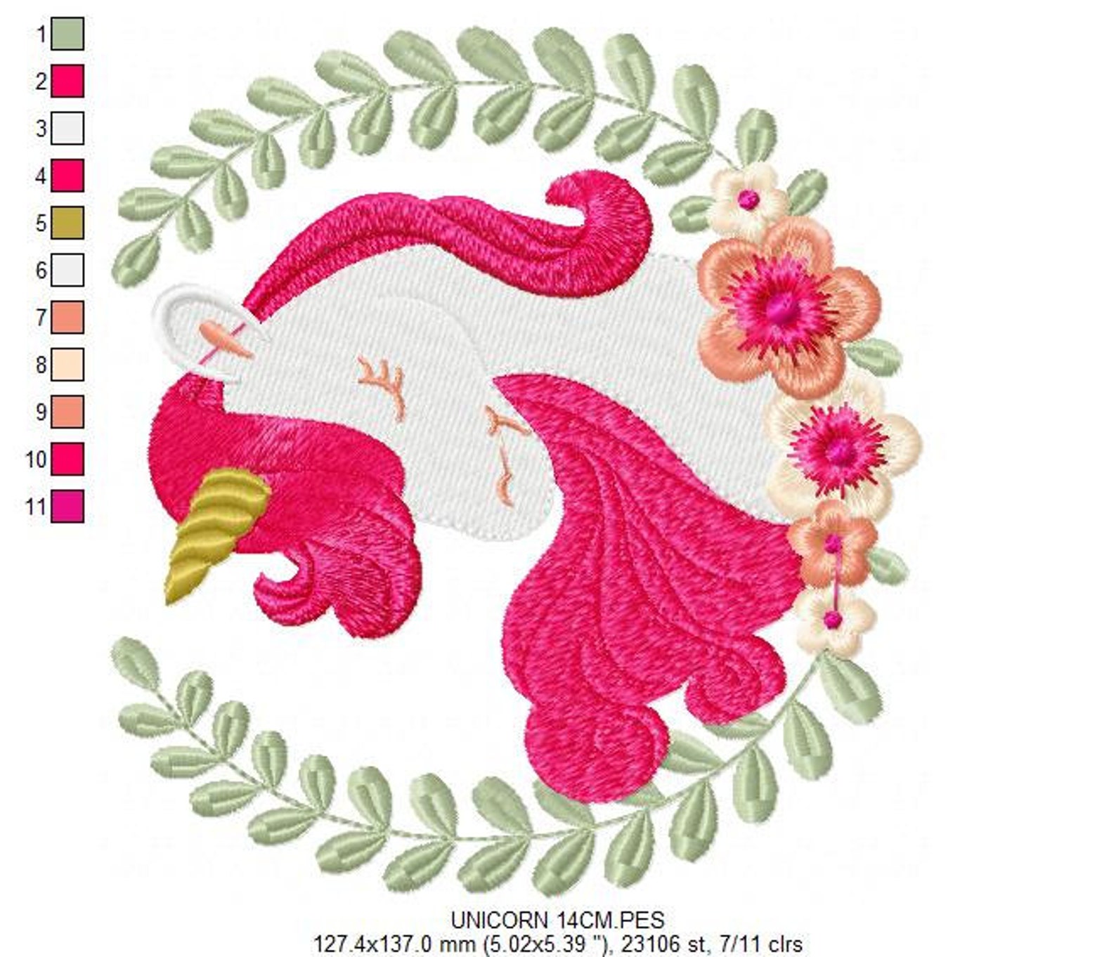 Unicorn Embroidery Designs Unicorn Laurel Embroidery Design Machine ...