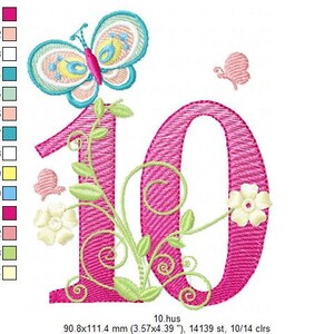 Numbers Embroidery Designs - Birthday Embroidery Design Machine ...