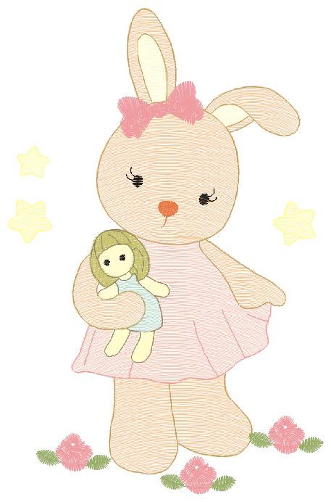 Bunny Embroidery Design Rabbit Embroidery Designs Machine - Etsy