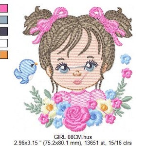 Girl Embroidery Designs - Flower Girl Embroidery Design Machine ...