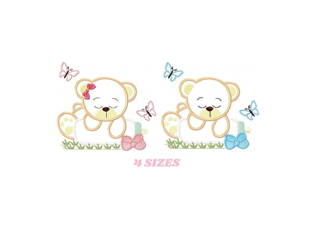Bear Embroidery Designs - Baby Teddy Bear With Milk Bottle Machine ...
