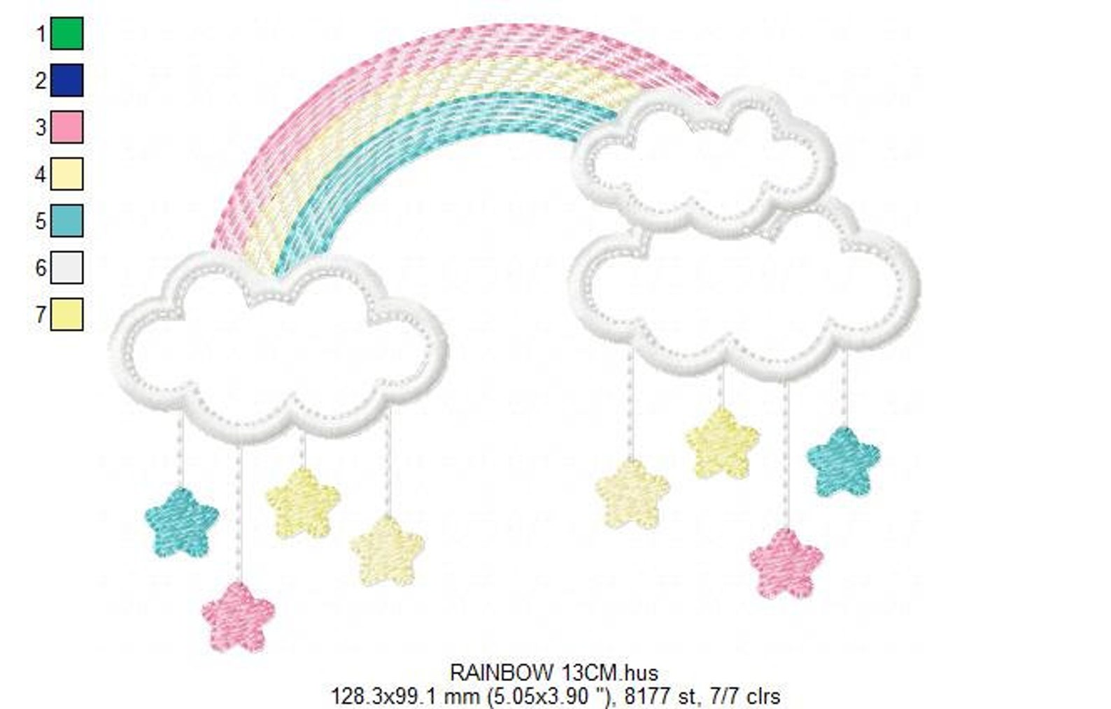 Cloud Embroidery Design Rainbow Embroidery Designs Machine Embroidery ...