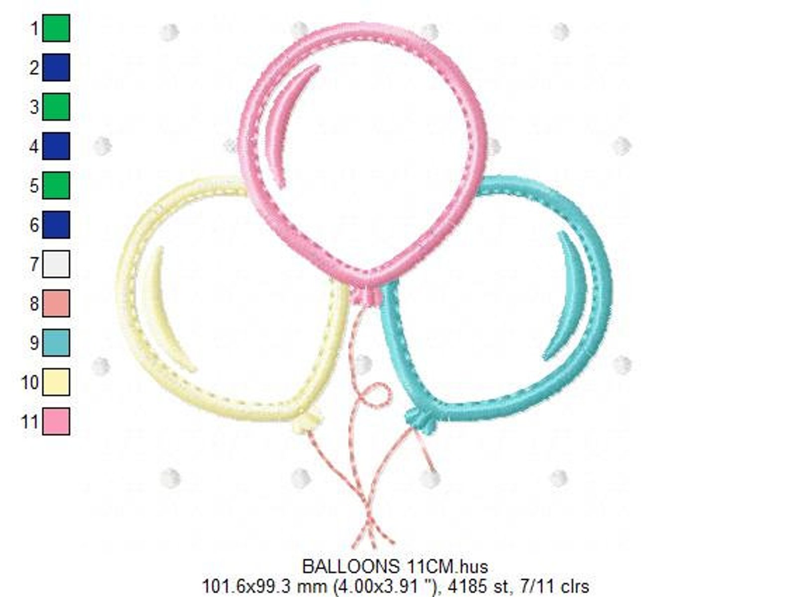 Balloon Embroidery Design Birthday Embroidery Designs Machine ...
