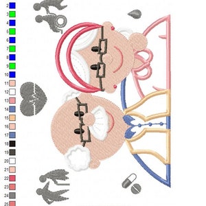 Grandparents Embroidery Designs - Old Couple Embroidery Design Machine ...