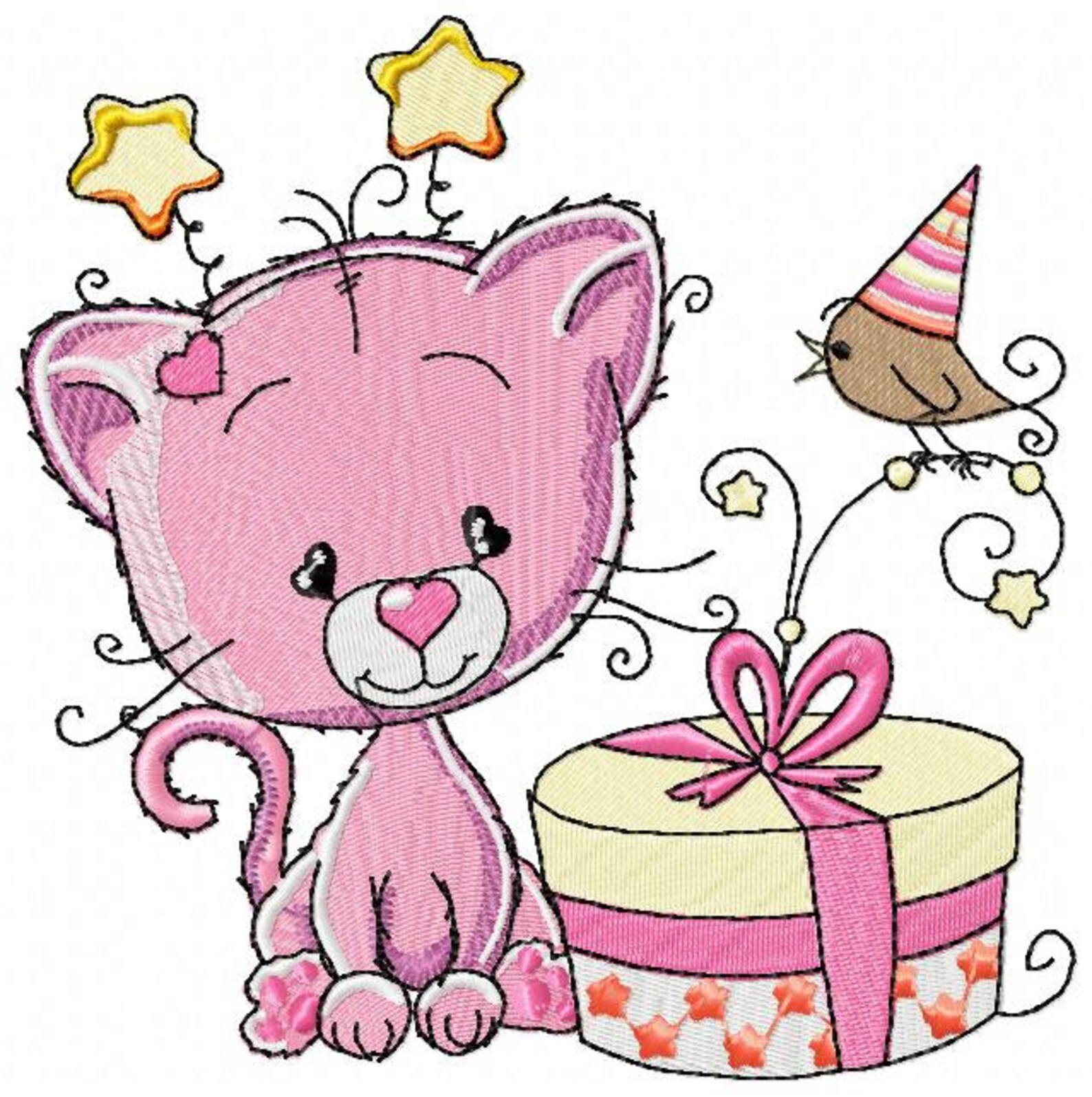 Cat Embroidery Design Birthday Embroidery Designs Machine - Etsy