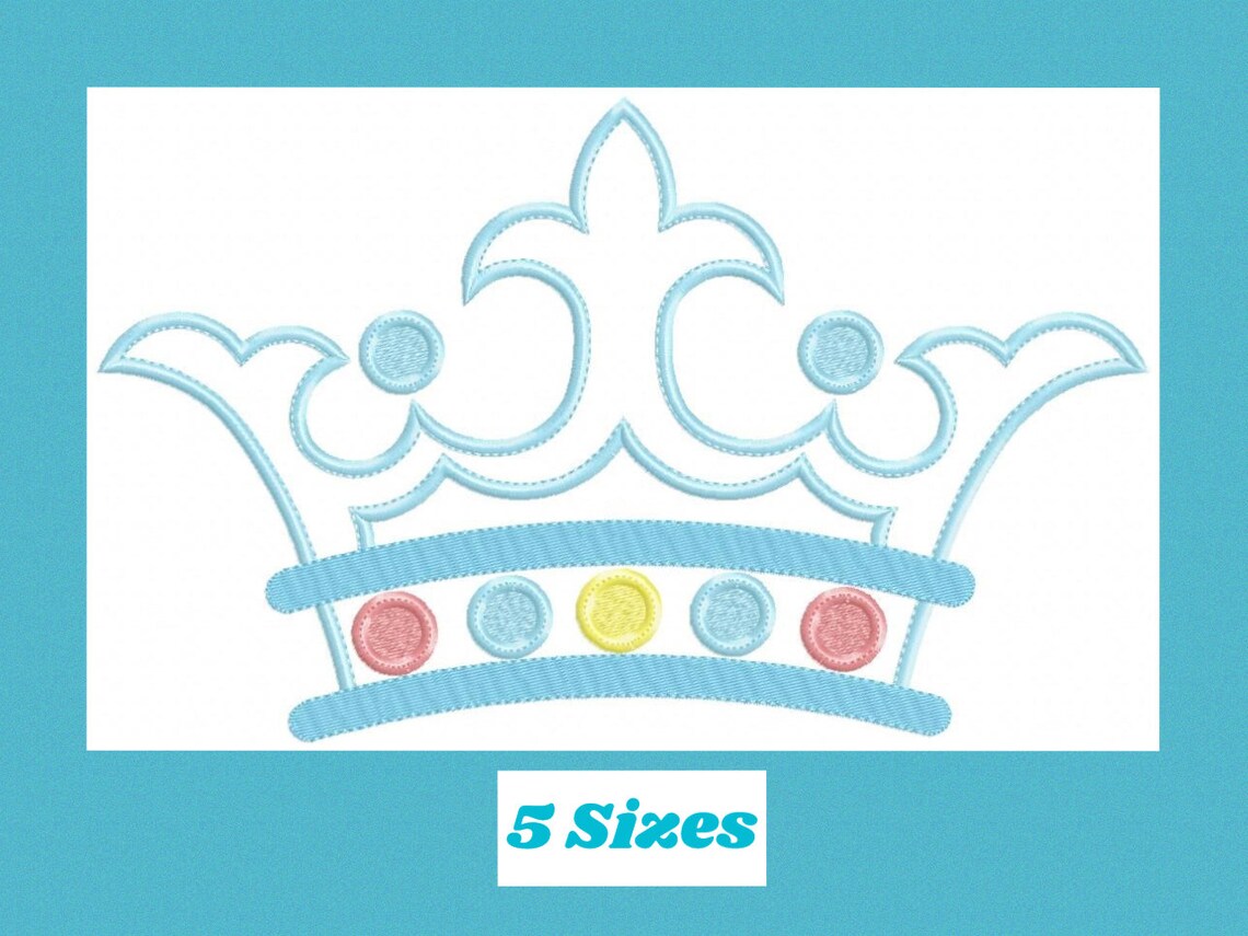 Crown Embroidery Designs Princess Crown Embroidery Design - Etsy