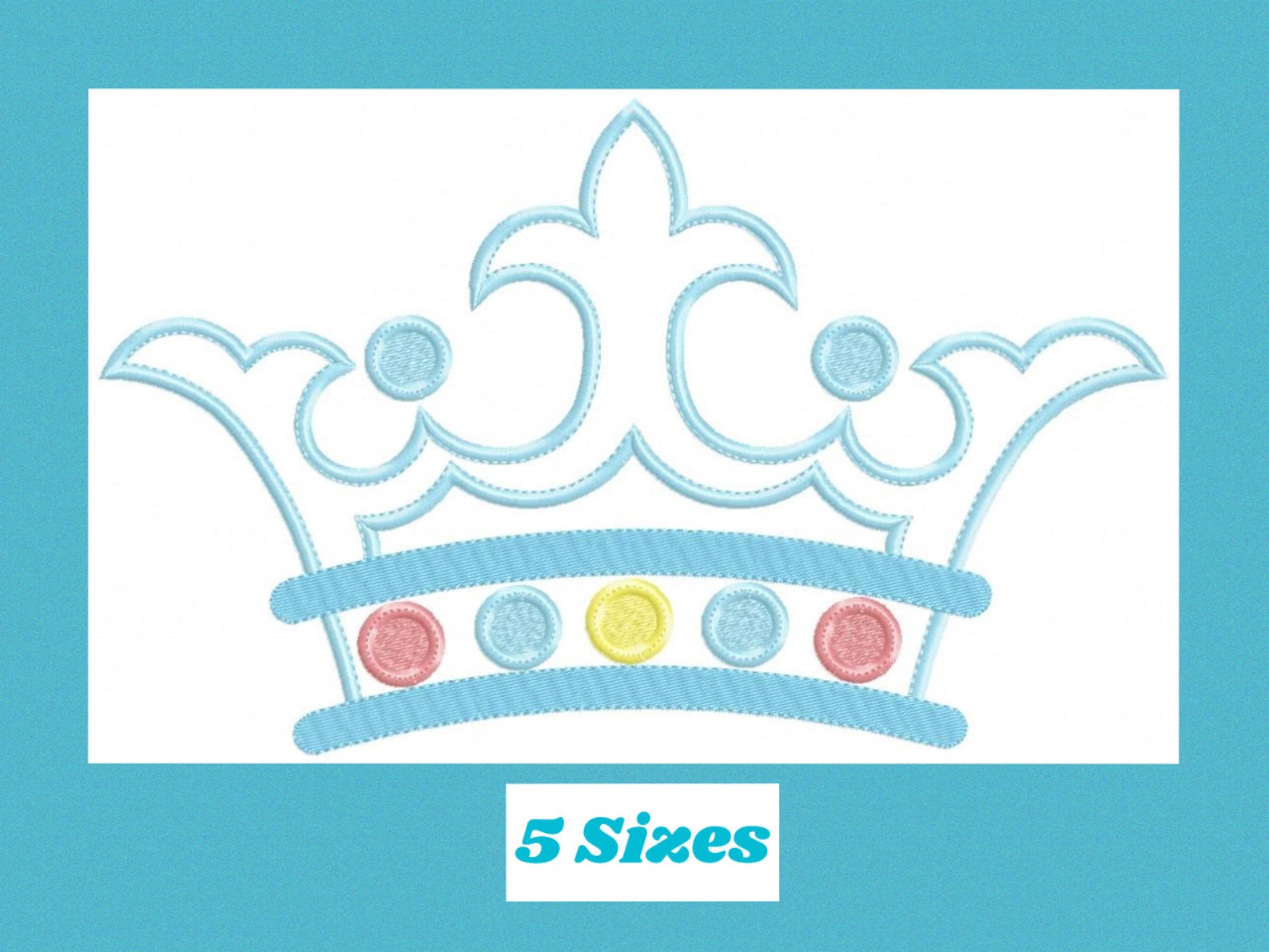 Crown Embroidery Designs Princess Crown Embroidery Design - Etsy