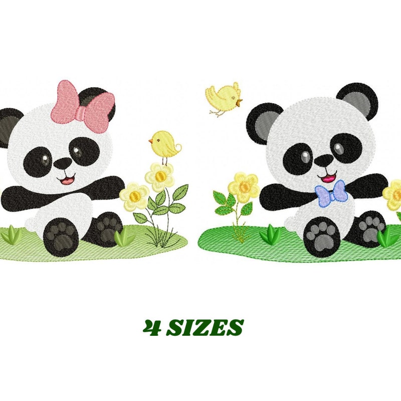 Panda Embroidery - Etsy